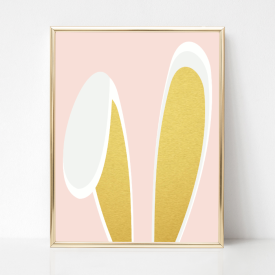 Easter Bunny Ears Sign - Free Printable - Strawberry and Hearts