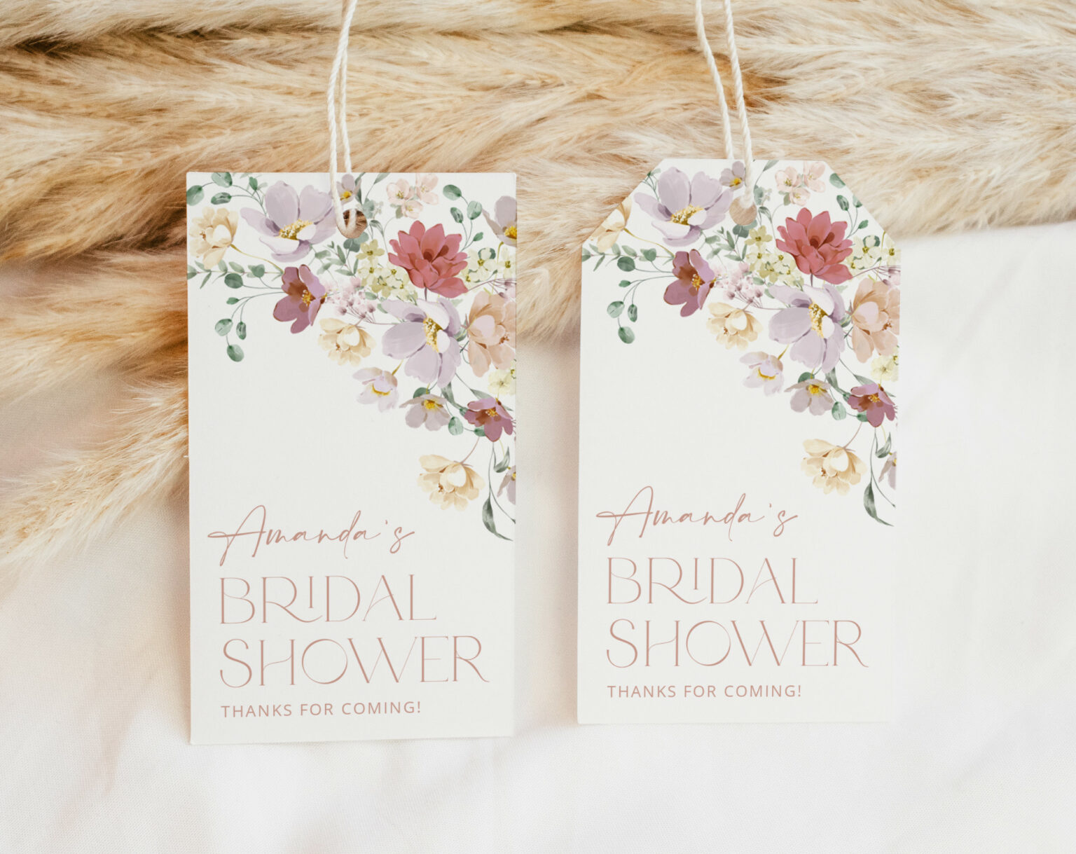 Colorful Flowers Favor Tags - Gift Tags - Party Tags - Bridal Shower