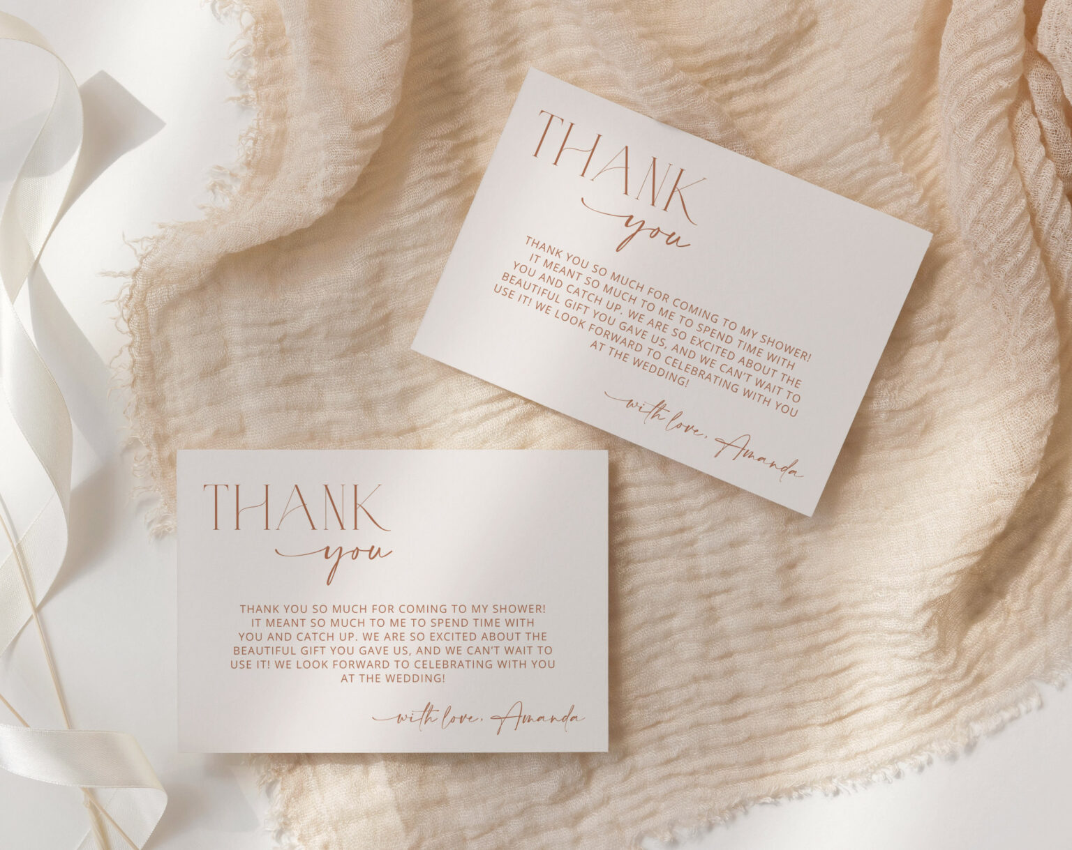 Minimal Boho Thank You Card - Bridal Shower Stationery
