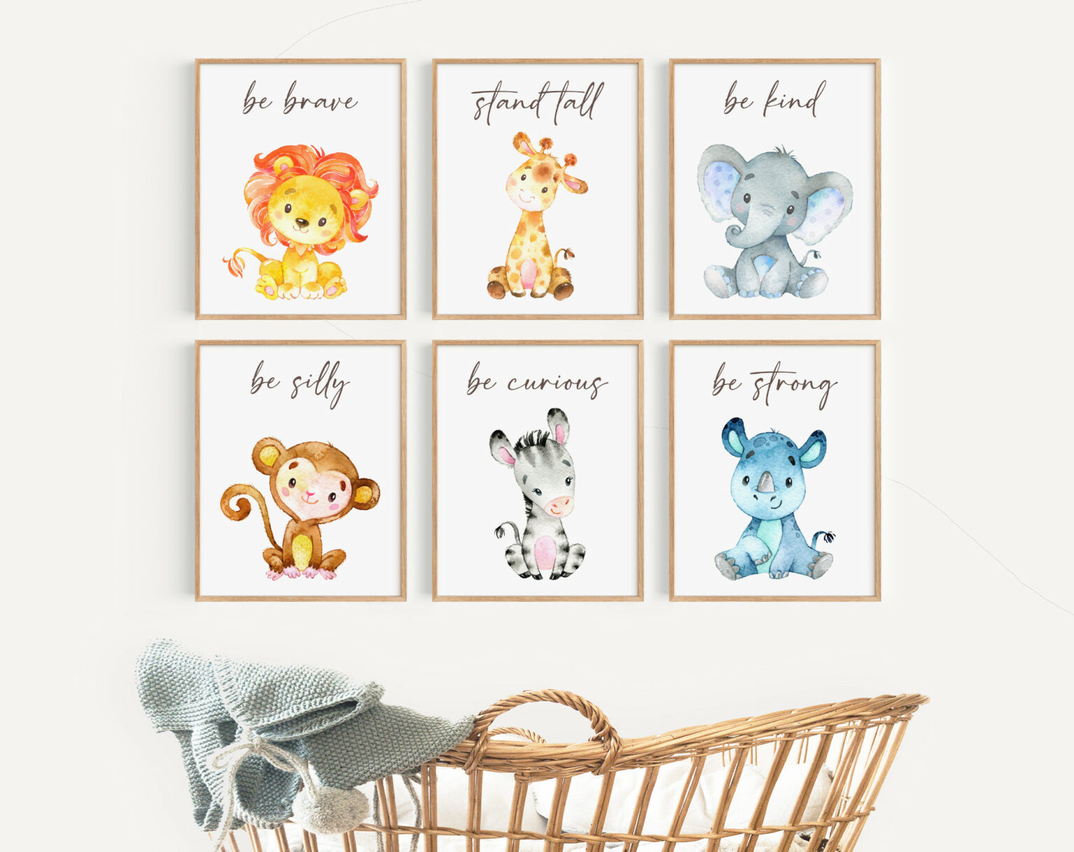 Safari Animals Quotes Nursery Prints - Set of 6 - Nursery Wall Art