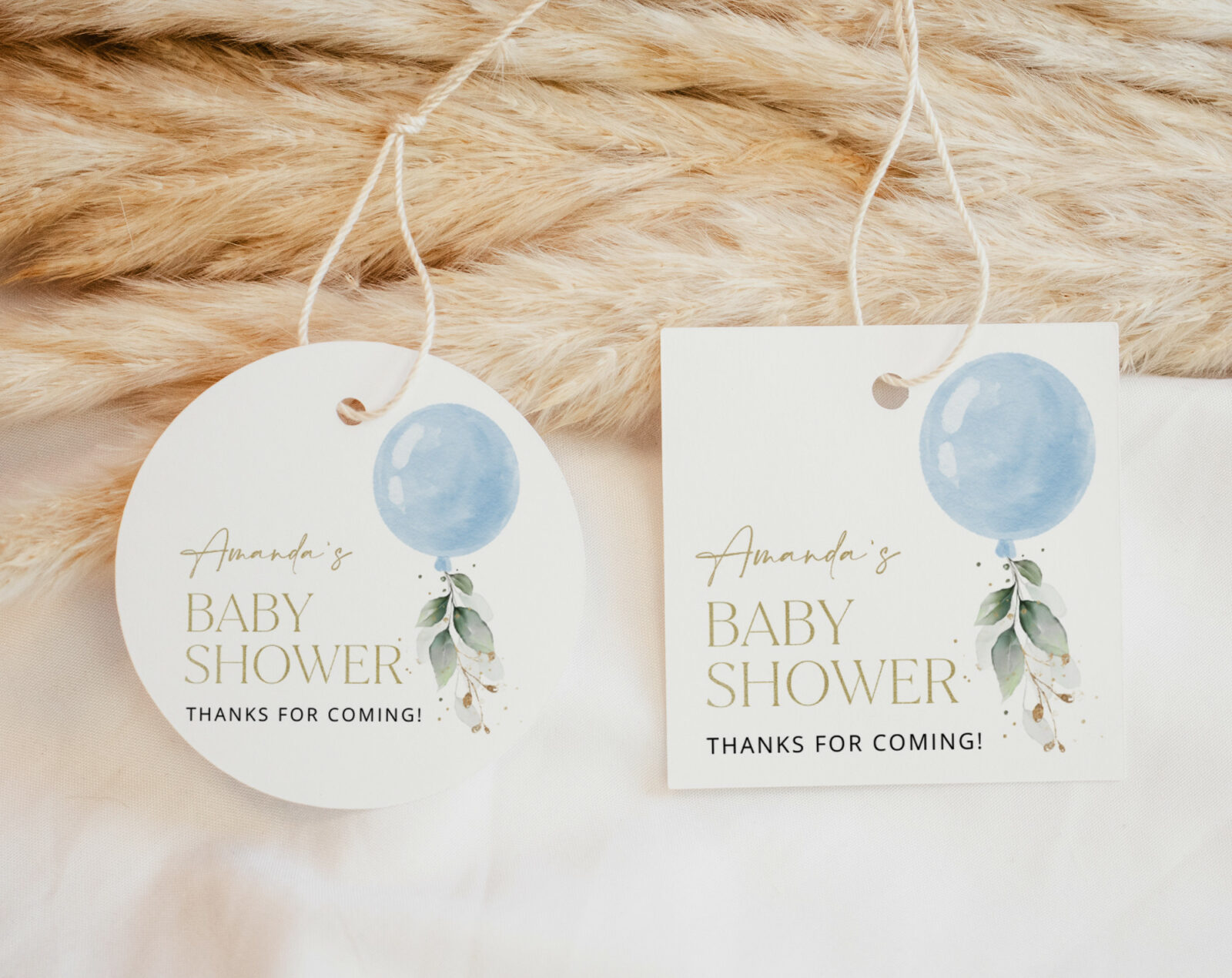 Blue Balloon Favor Tags - Gift Tags - Baby Shower