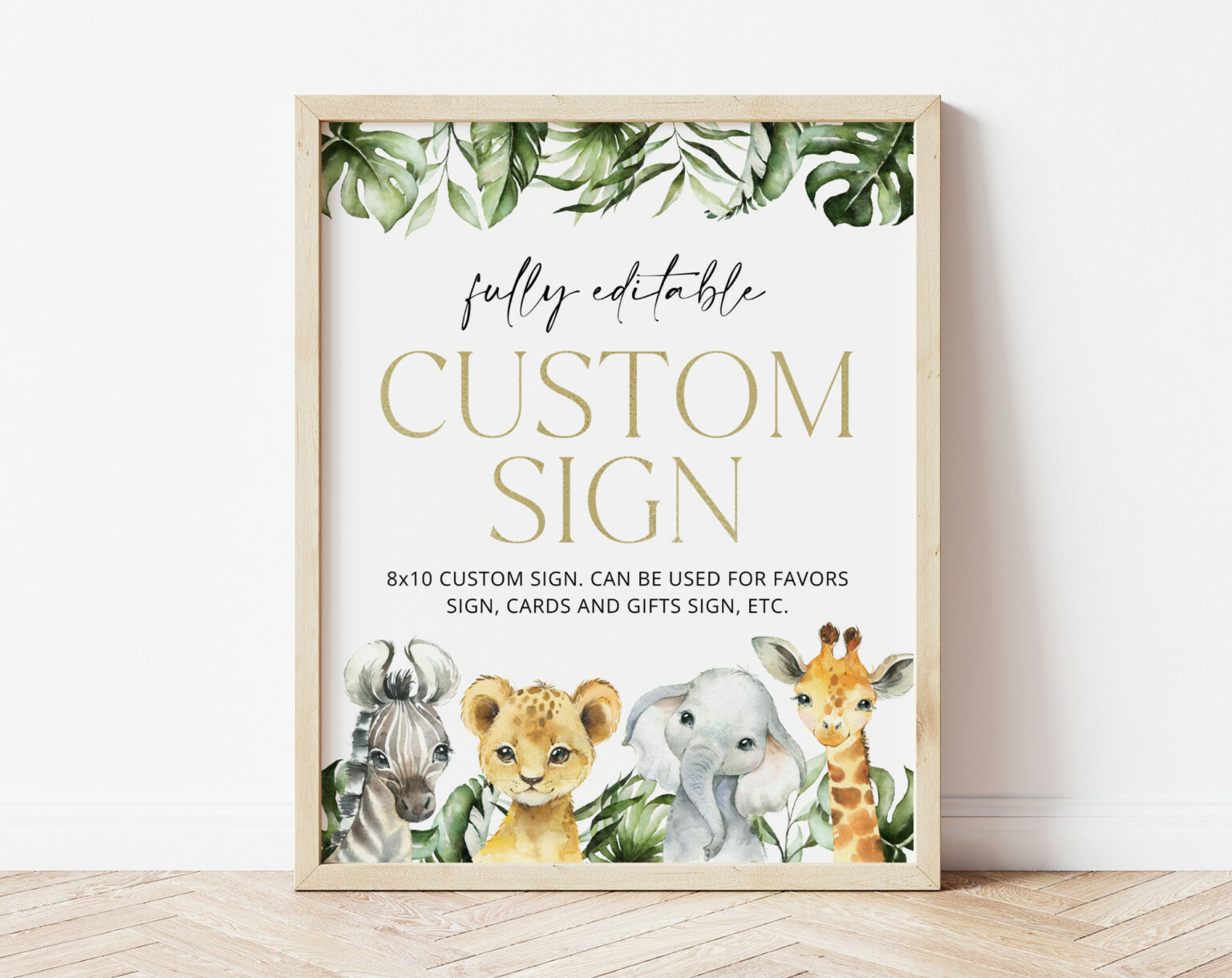 Jungle Animals Custom Sign - First Birthday - Birthday Sign