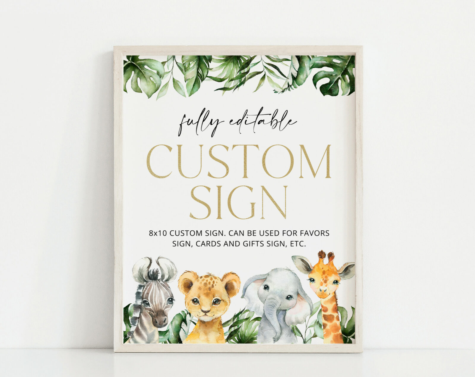 Jungle Animals Custom Sign - First Birthday - Birthday Sign