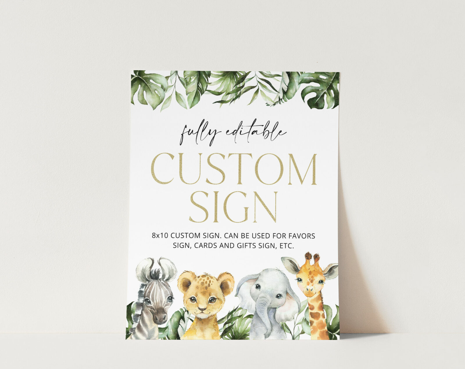 Jungle Animals Custom Sign - First Birthday - Birthday Sign