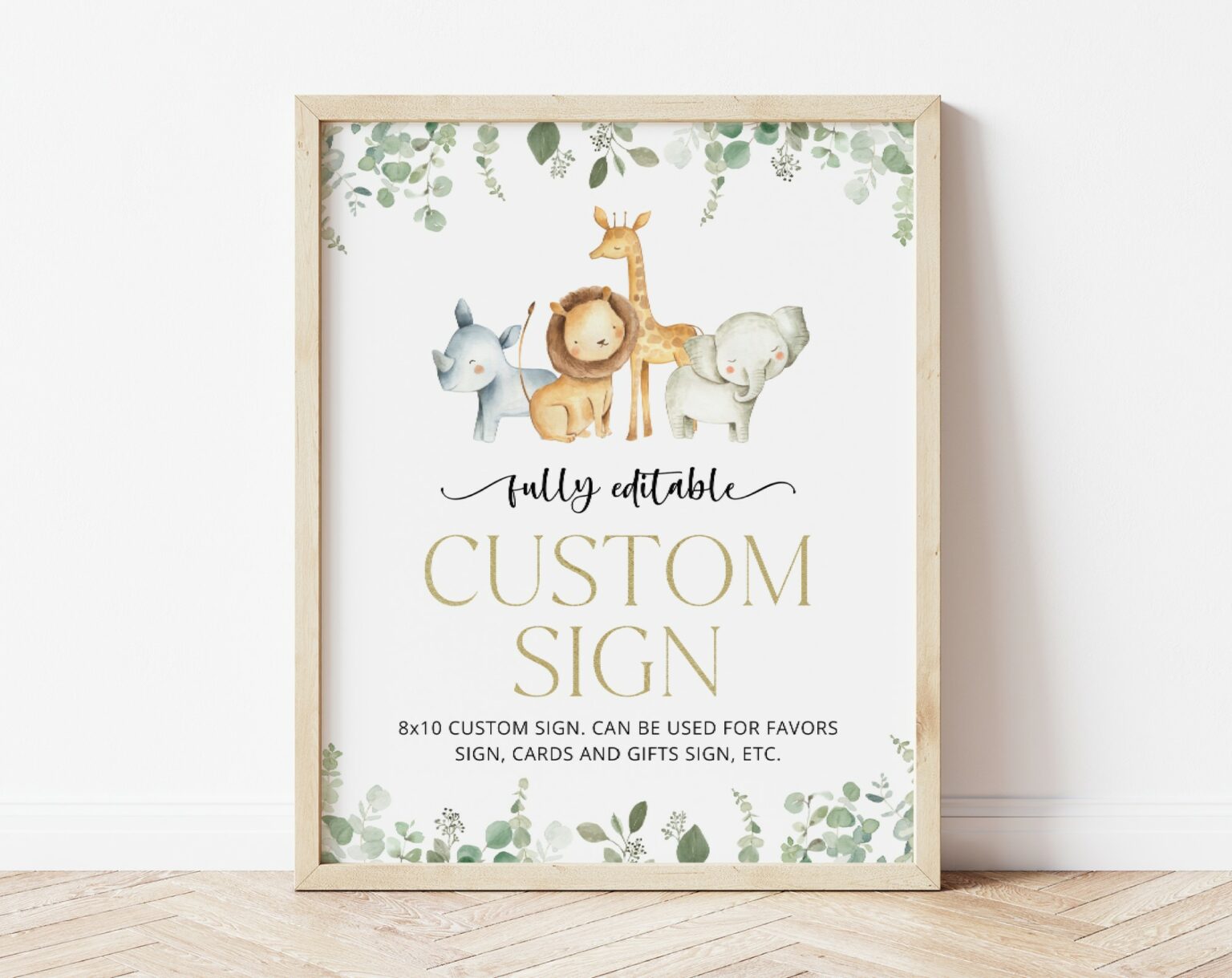 Safari Animals Custom Sign - First Birthday - Birthday Sign