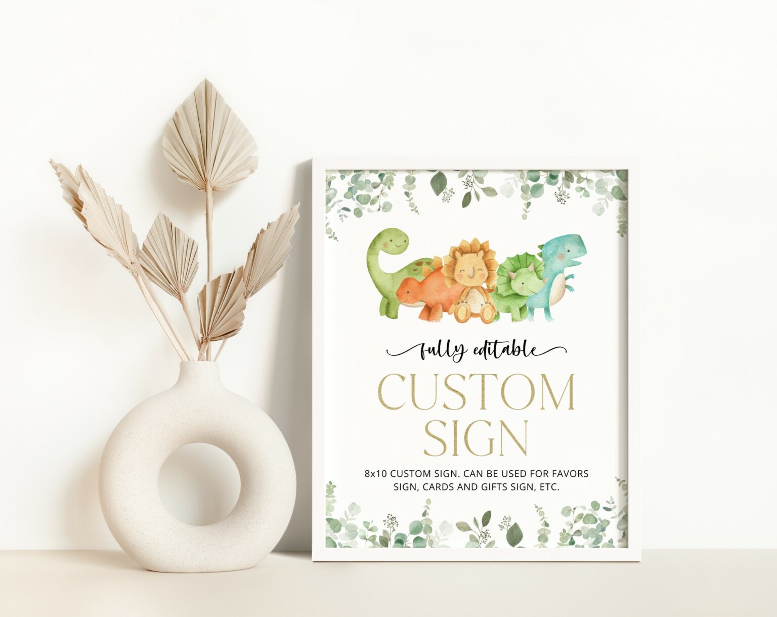 Cute Dinosaurs Custom Sign - First Birthday - Birthday Sign