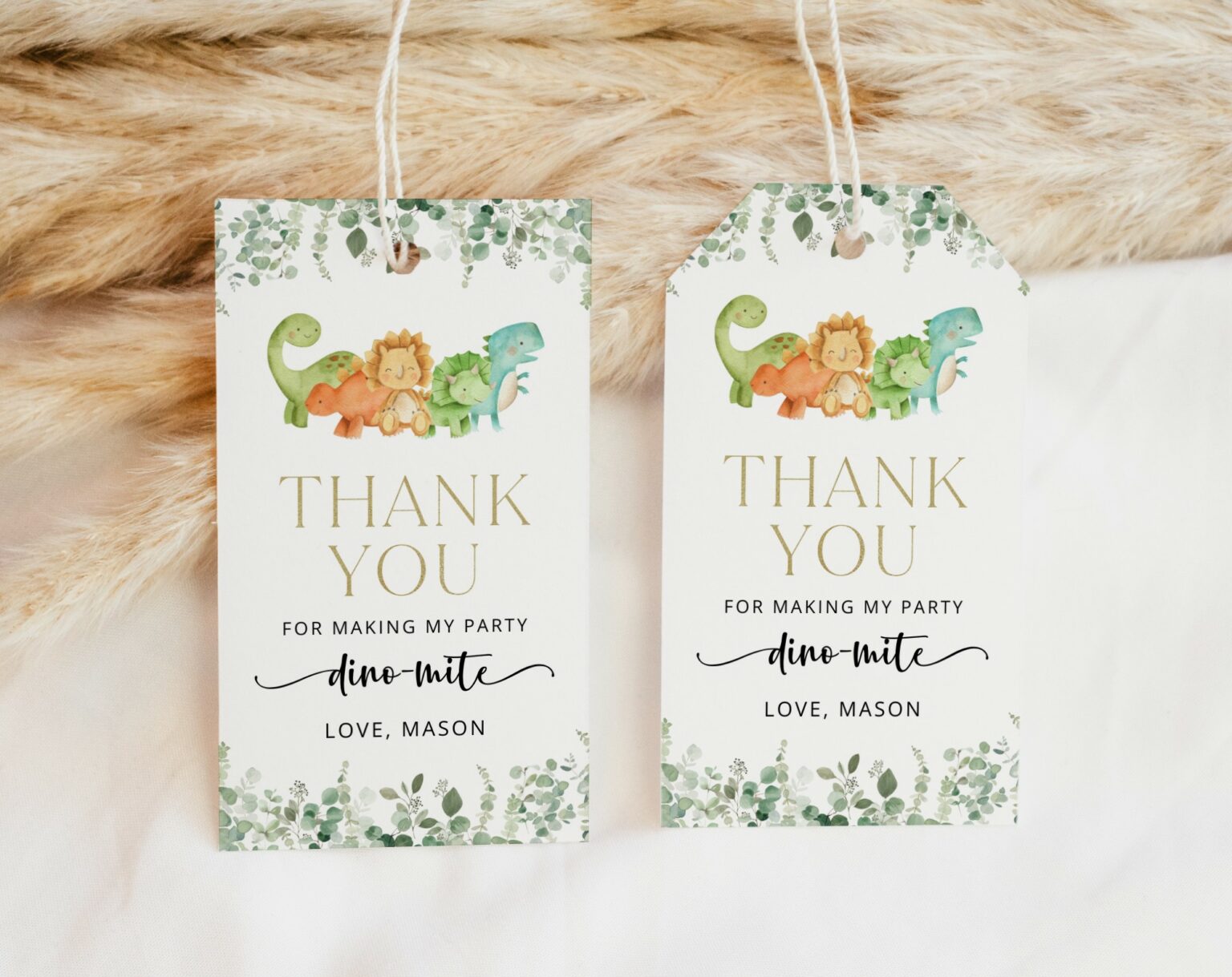 Cute Dinosaurs Favor Tags - Gift Tags - First Birthday