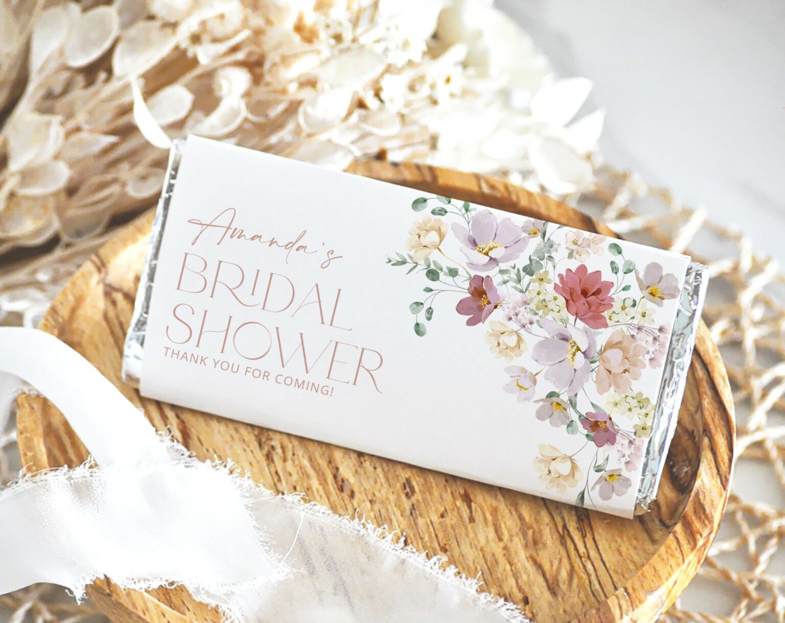 Colorful Flowers Chocolate Bar Wrapper - Candy Bar Wrapper