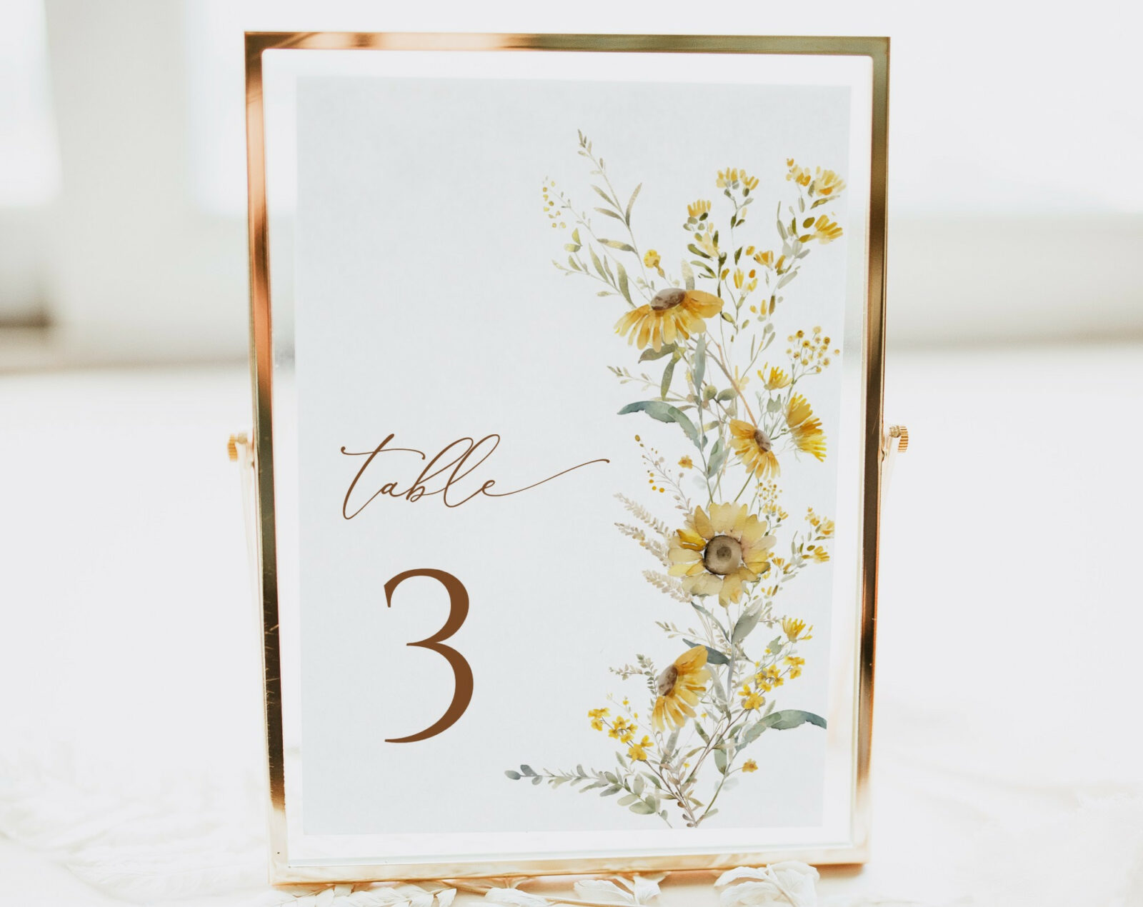 Sunflowers Table Number Sign - Bridal Shower Sign