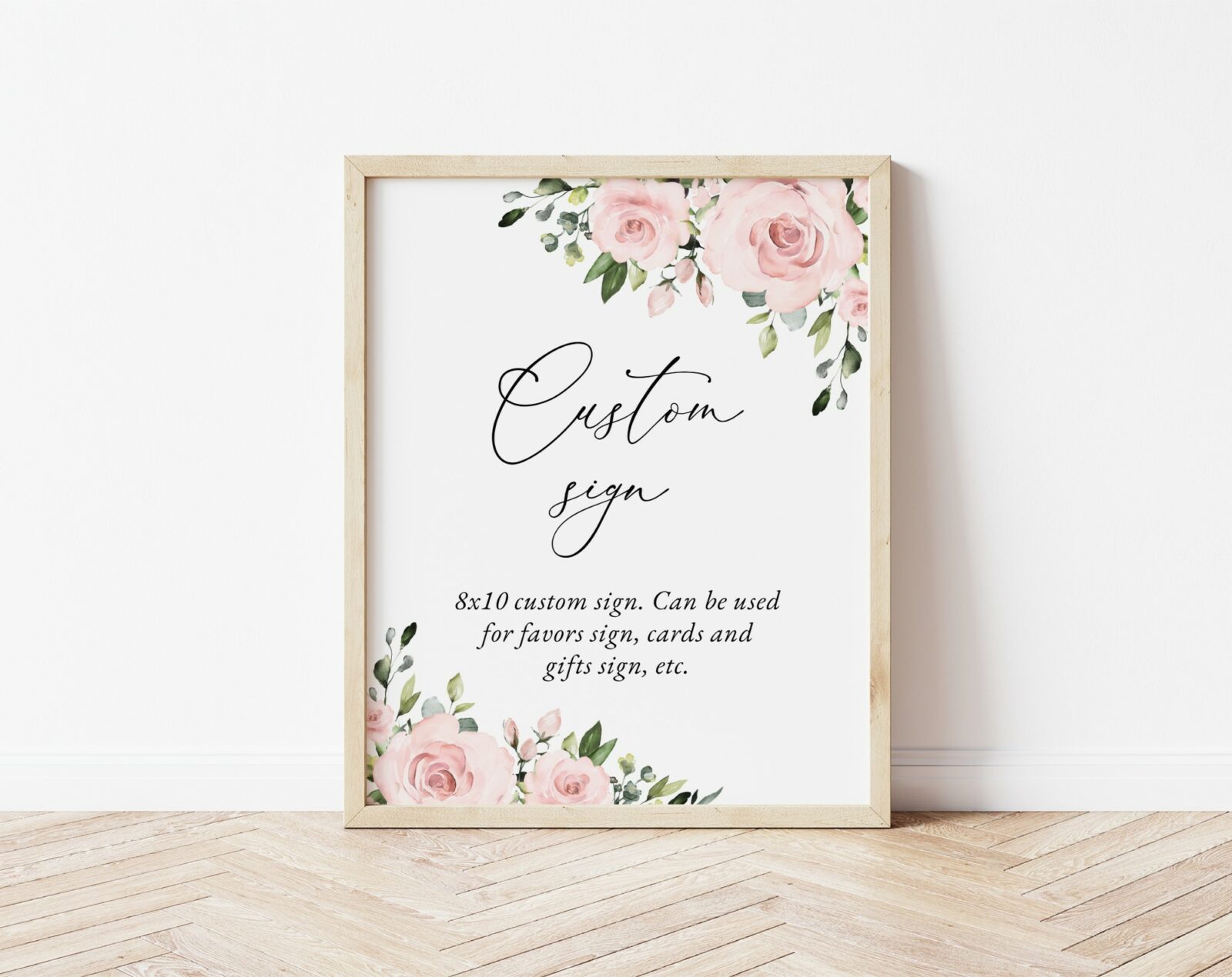Blush Flowers Custom Sign - Wedding Sign - Party Sign