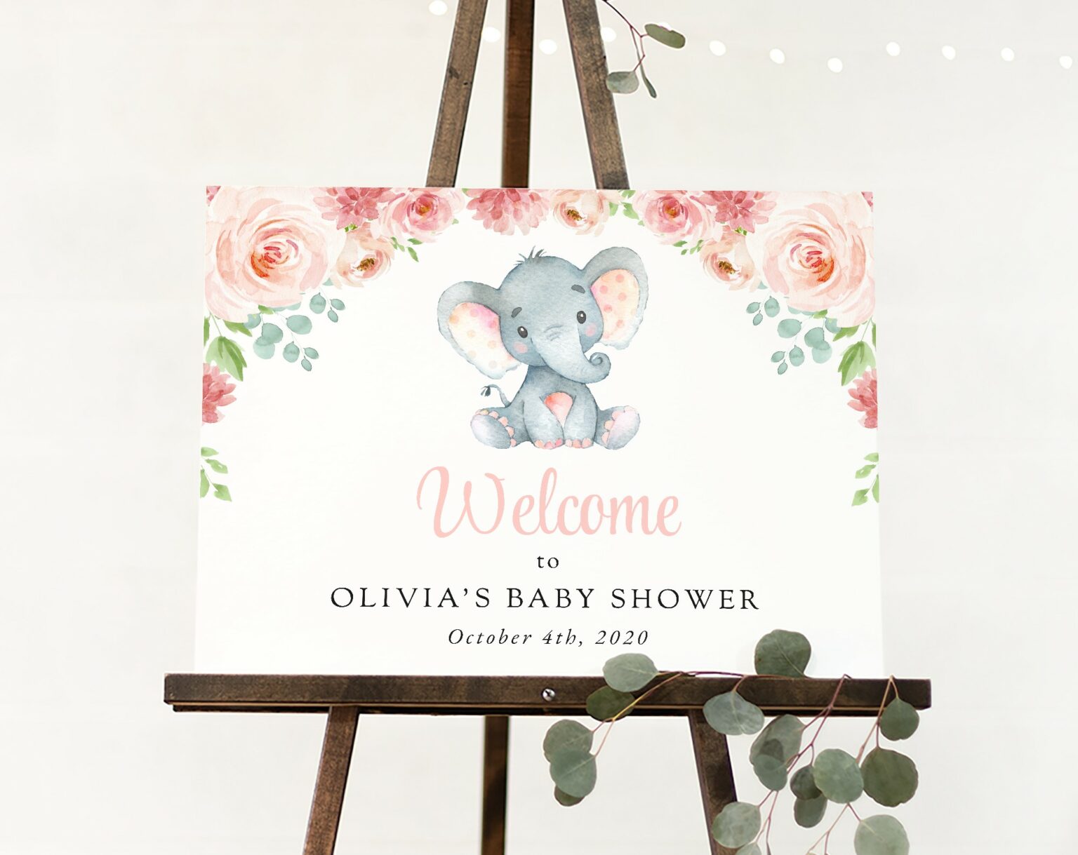 Little Elephant Welcome Sign - Baby Shower Sign - Party Sign