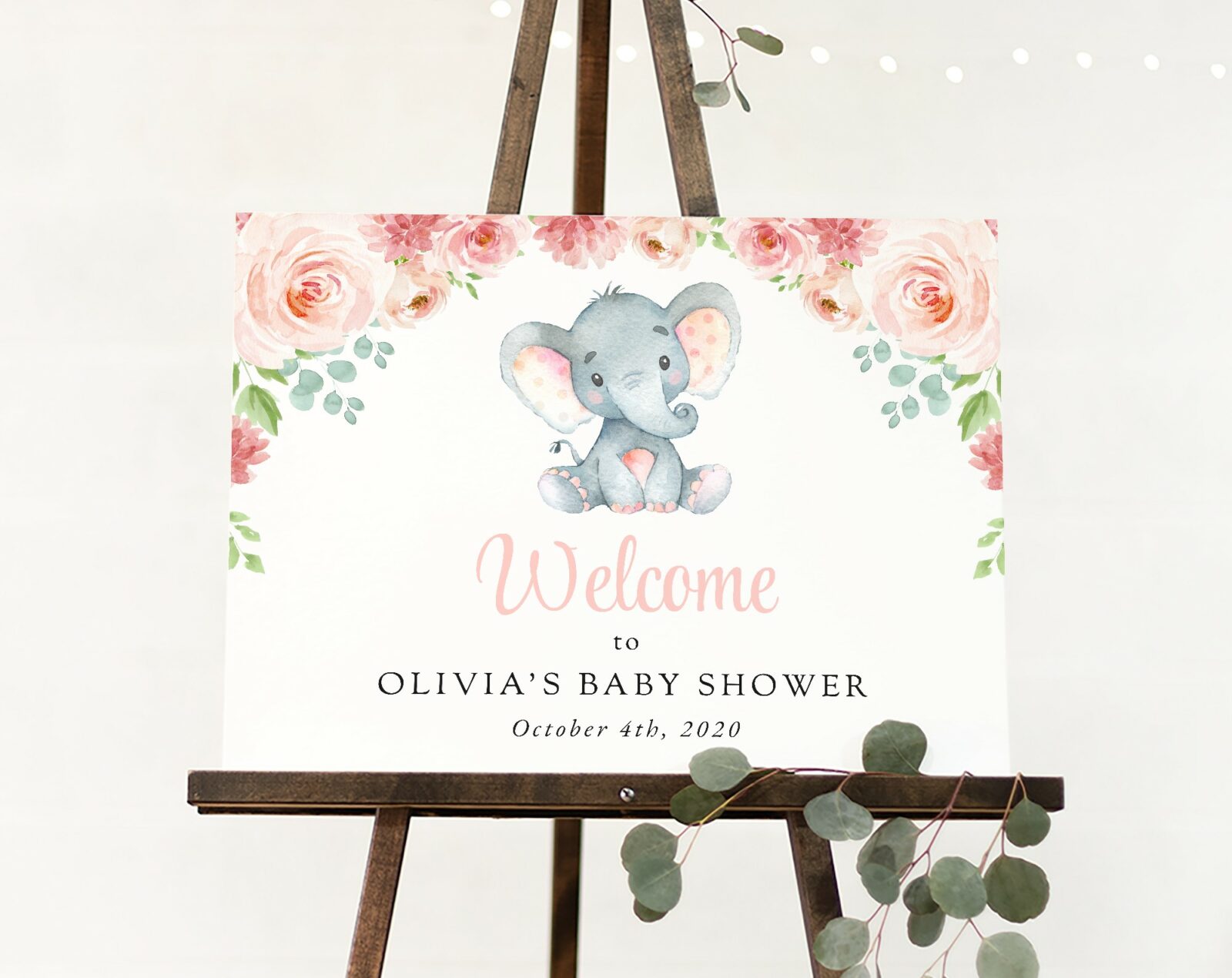 Little Elephant Welcome Sign - Baby Shower Sign - Party Sign