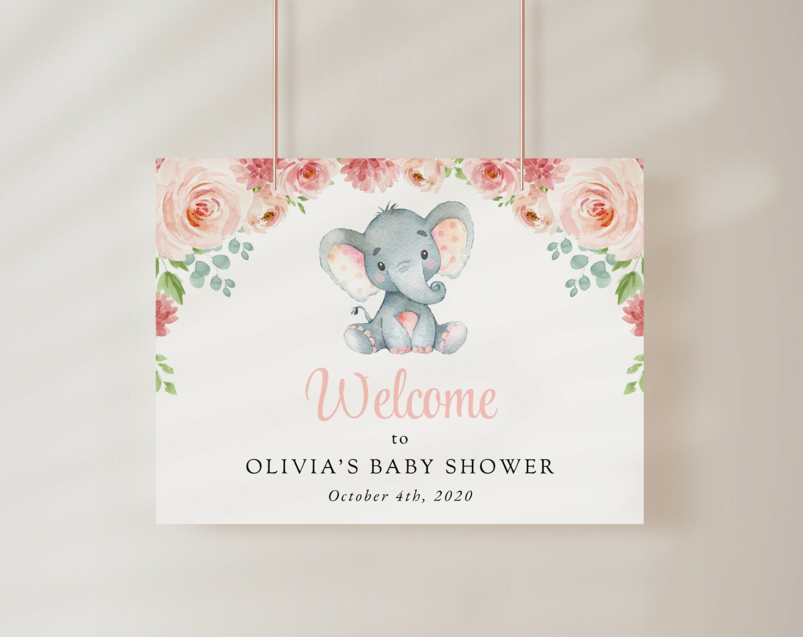 Little Elephant Welcome Sign - Baby Shower Sign - Party Sign