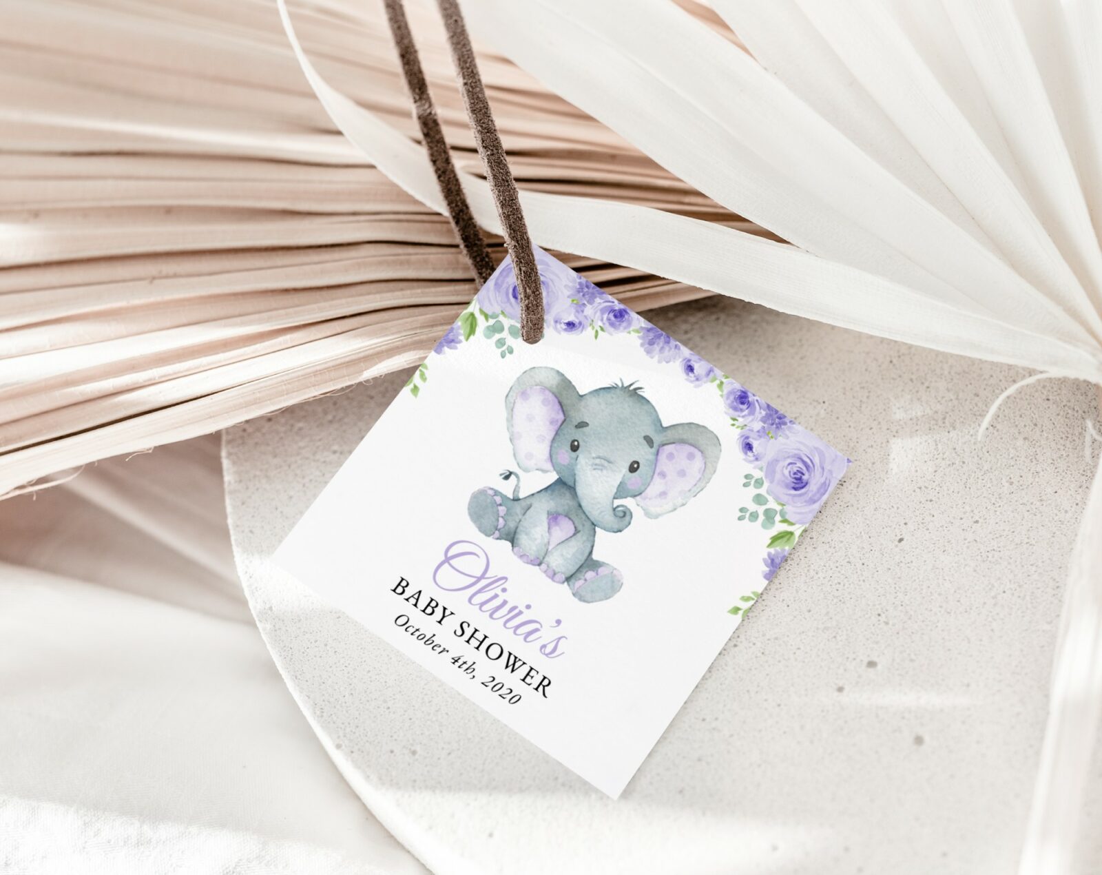 Cute Elephant Favor Tags - Gift Tags - Baby Shower