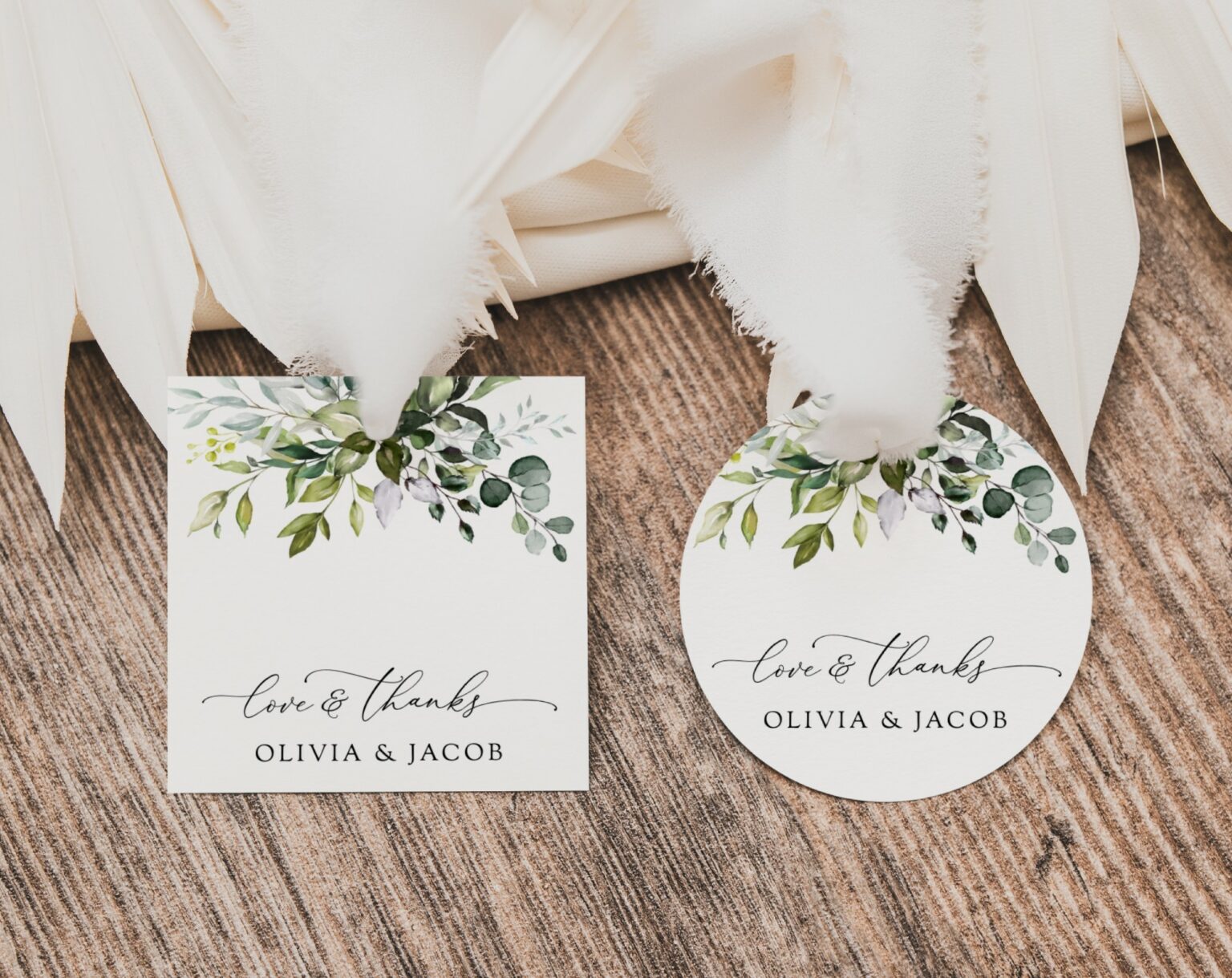 Eucalyptus Leaves Favor Tags - Gift Tags - Wedding Stationery
