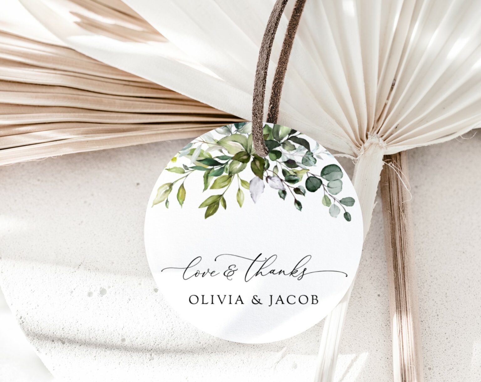 Eucalyptus Leaves Favor Tags - Gift Tags - Wedding Stationery