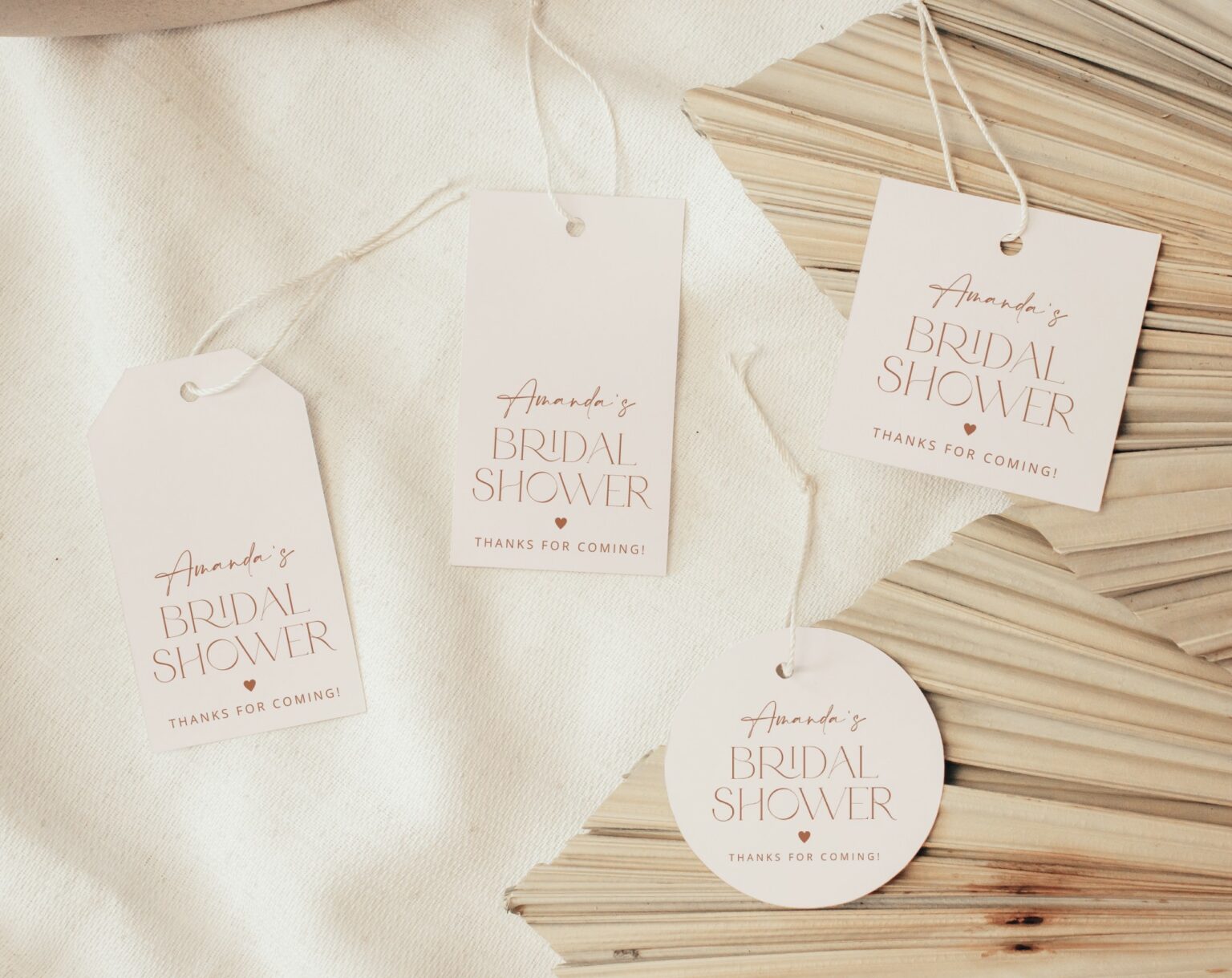 Minimal Boho Favor Tags - Gift Tags - Party Tags - Bridal Shower
