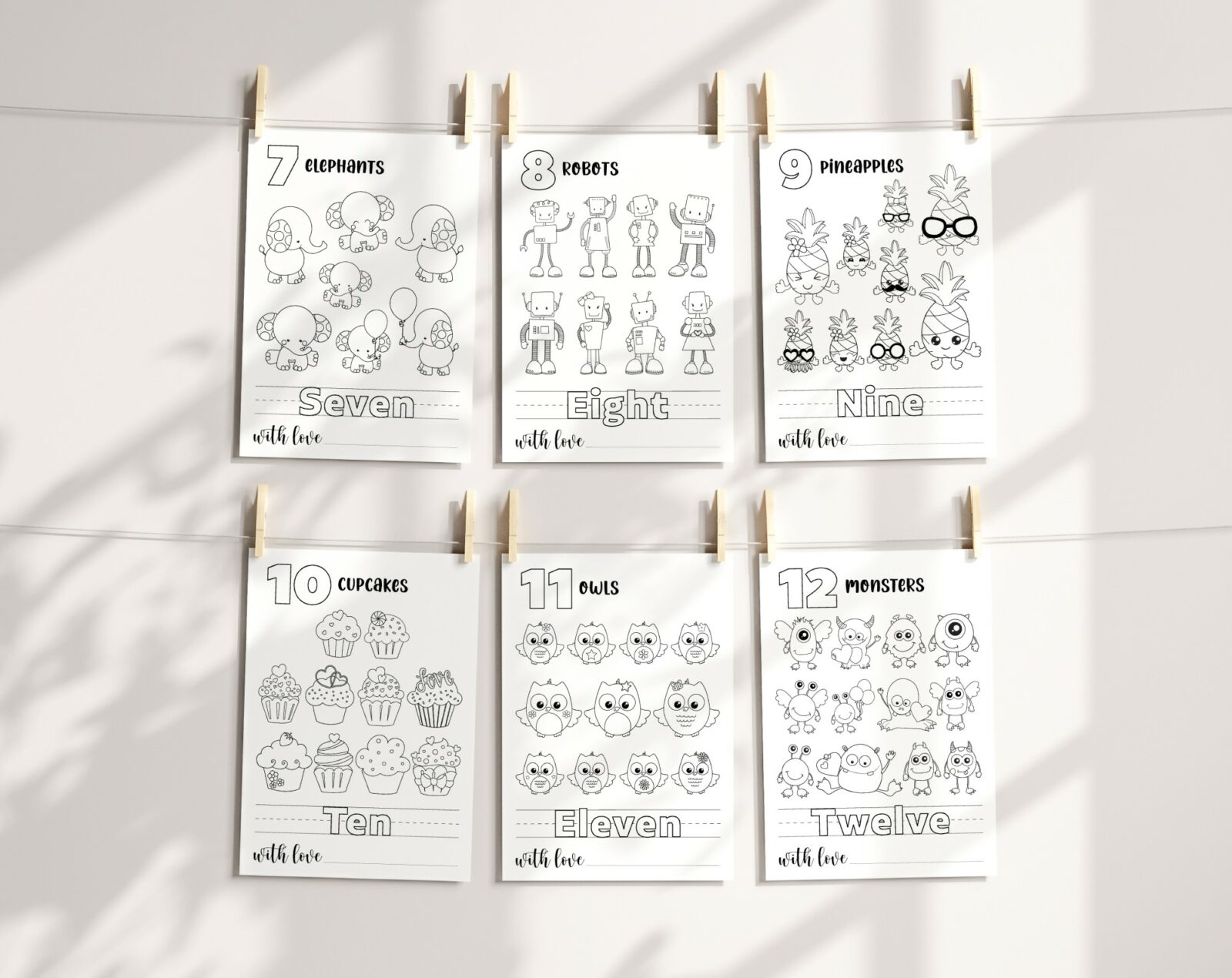 Baby's First 123 Book - Coloring Pages - Baby Shower Activity