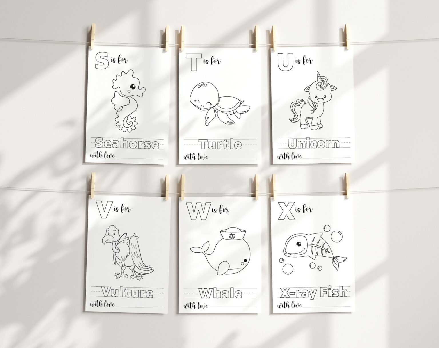 Baby's First Animals ABC Book - Coloring Pages - Shower Activity