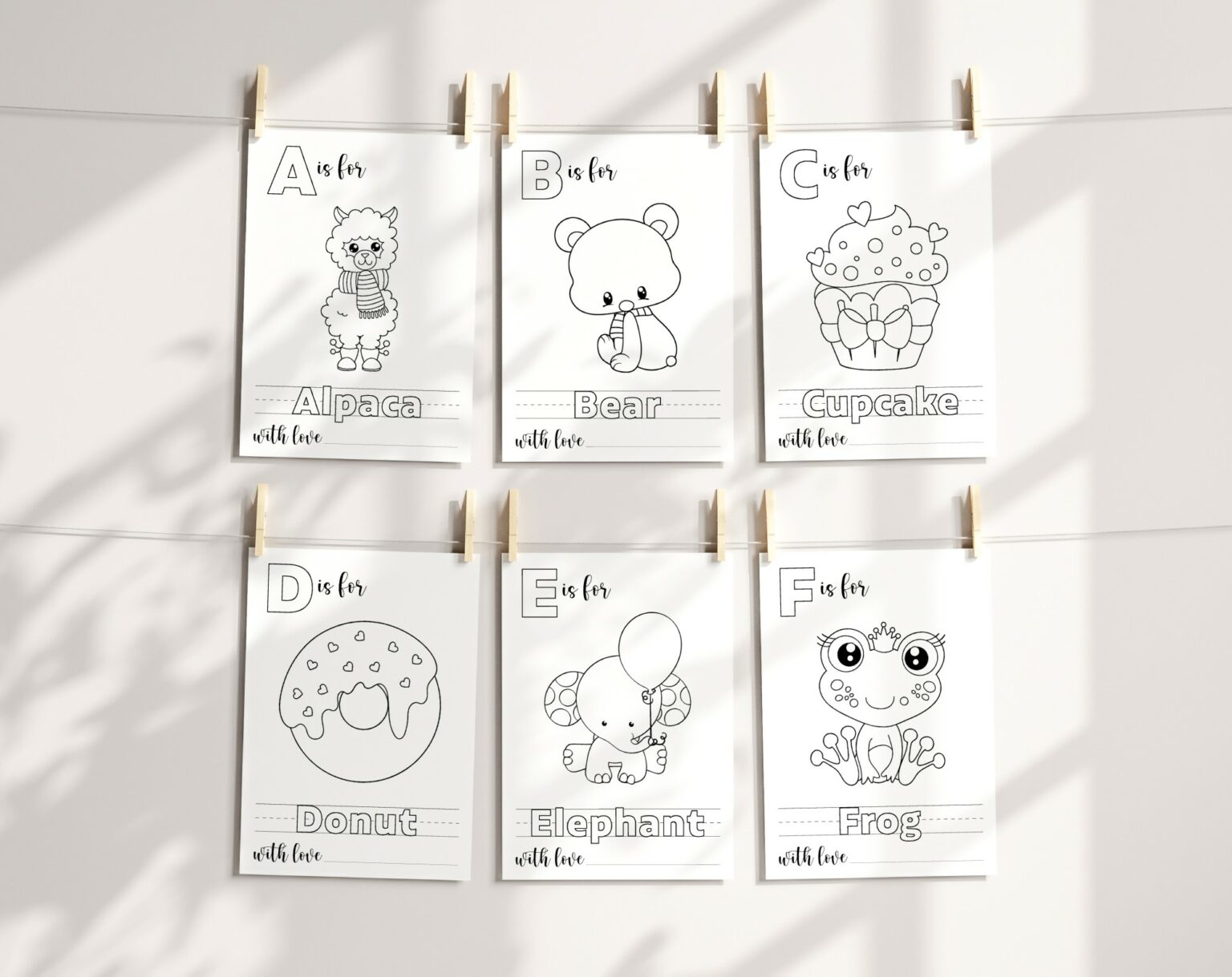 Baby's First ABC Book - Coloring Pages - Baby Shower Activity