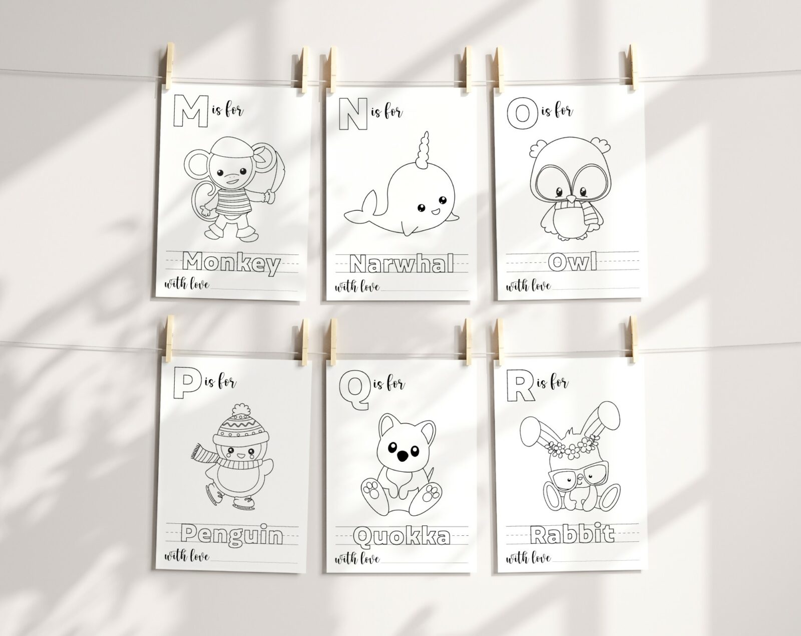 Baby's First Animals ABC Book - Coloring Pages - Shower Activity