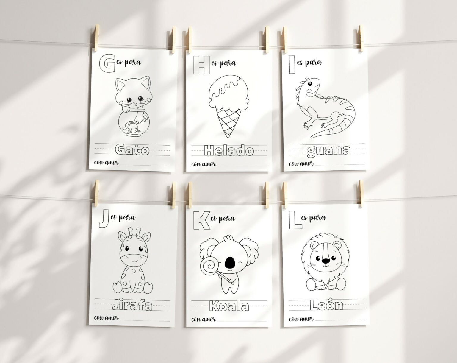 Spanish Baby's First ABC Book - Coloring Pages - Shower Activity
