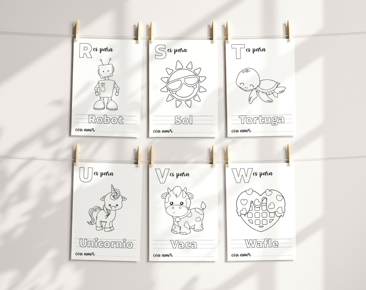 Spanish Baby's First ABC Book - Coloring Pages - Shower Activity
