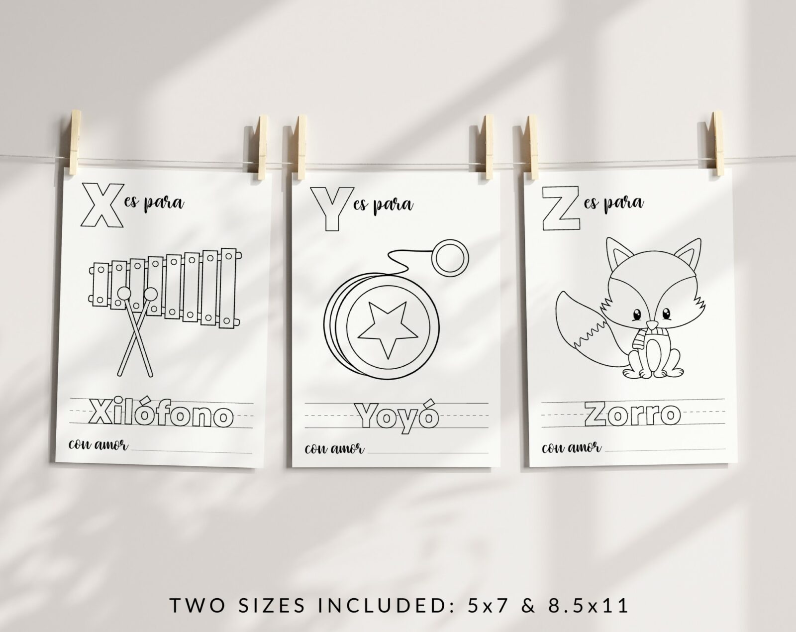 Spanish Baby's First ABC Book - Coloring Pages - Shower Activity