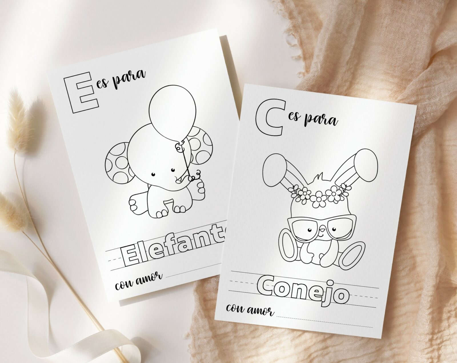 Spanish Baby's First Animals ABC Book - Coloring Pages