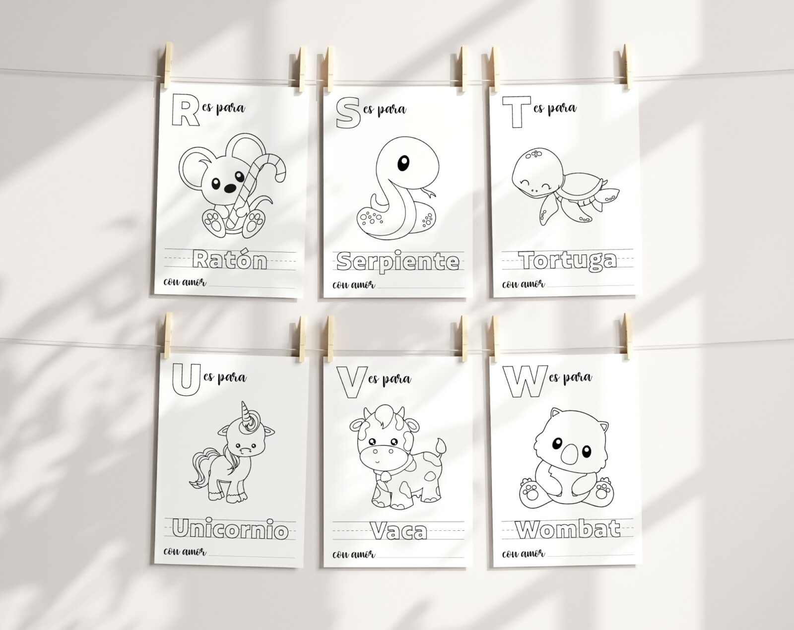 Spanish Baby's First Animals ABC Book - Coloring Pages