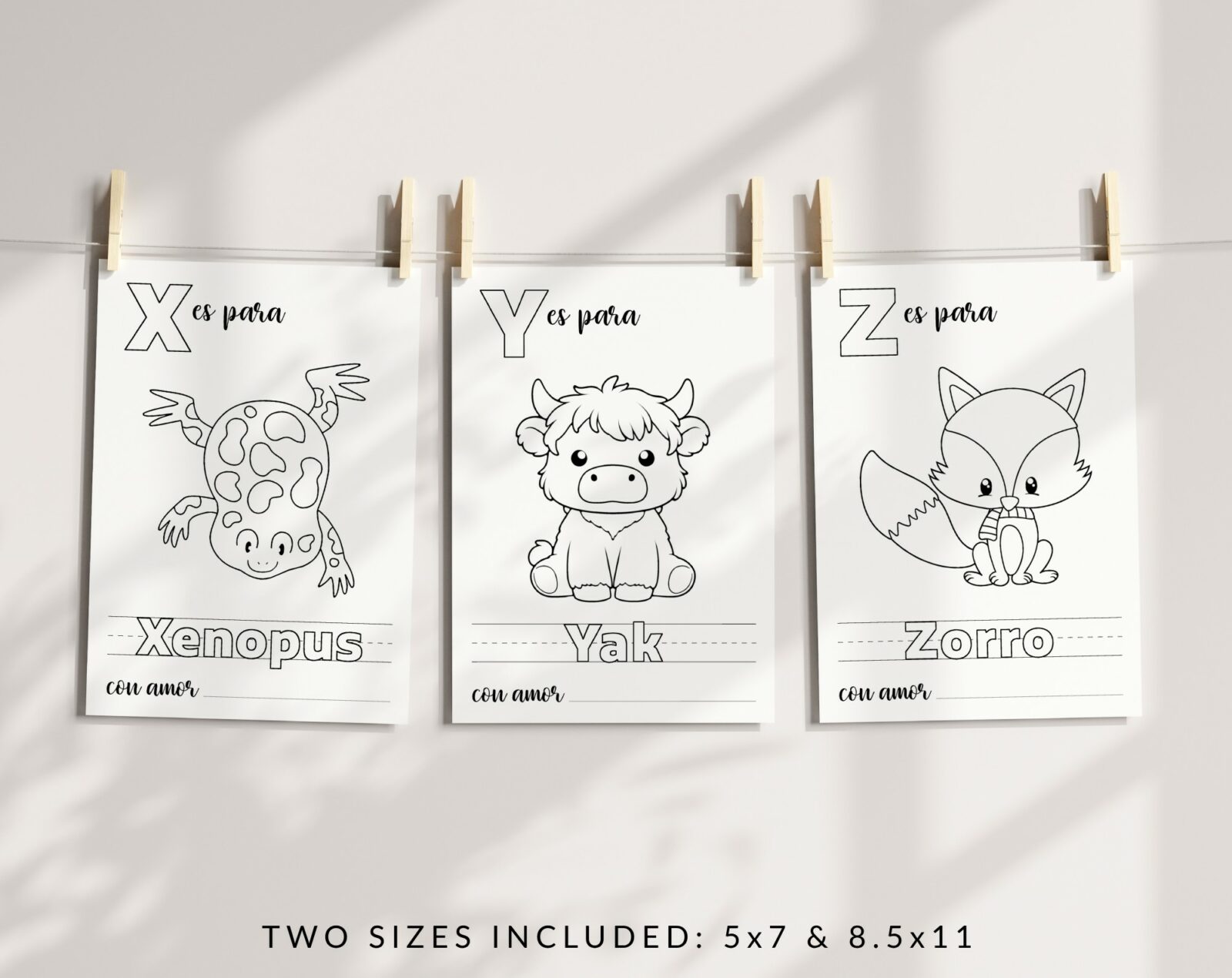 Spanish Baby's First Animals ABC Book - Coloring Pages