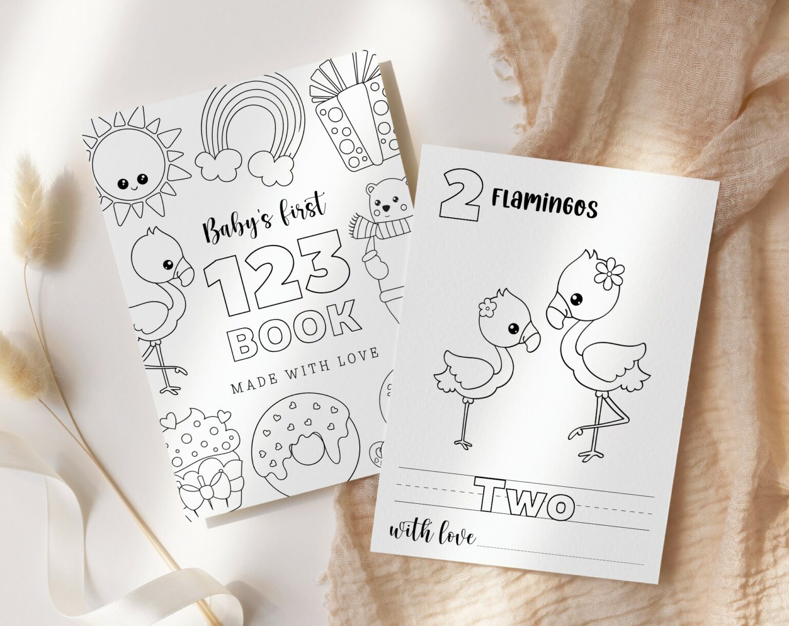 Baby's First 123 Book - Coloring Pages - Baby Shower Activity