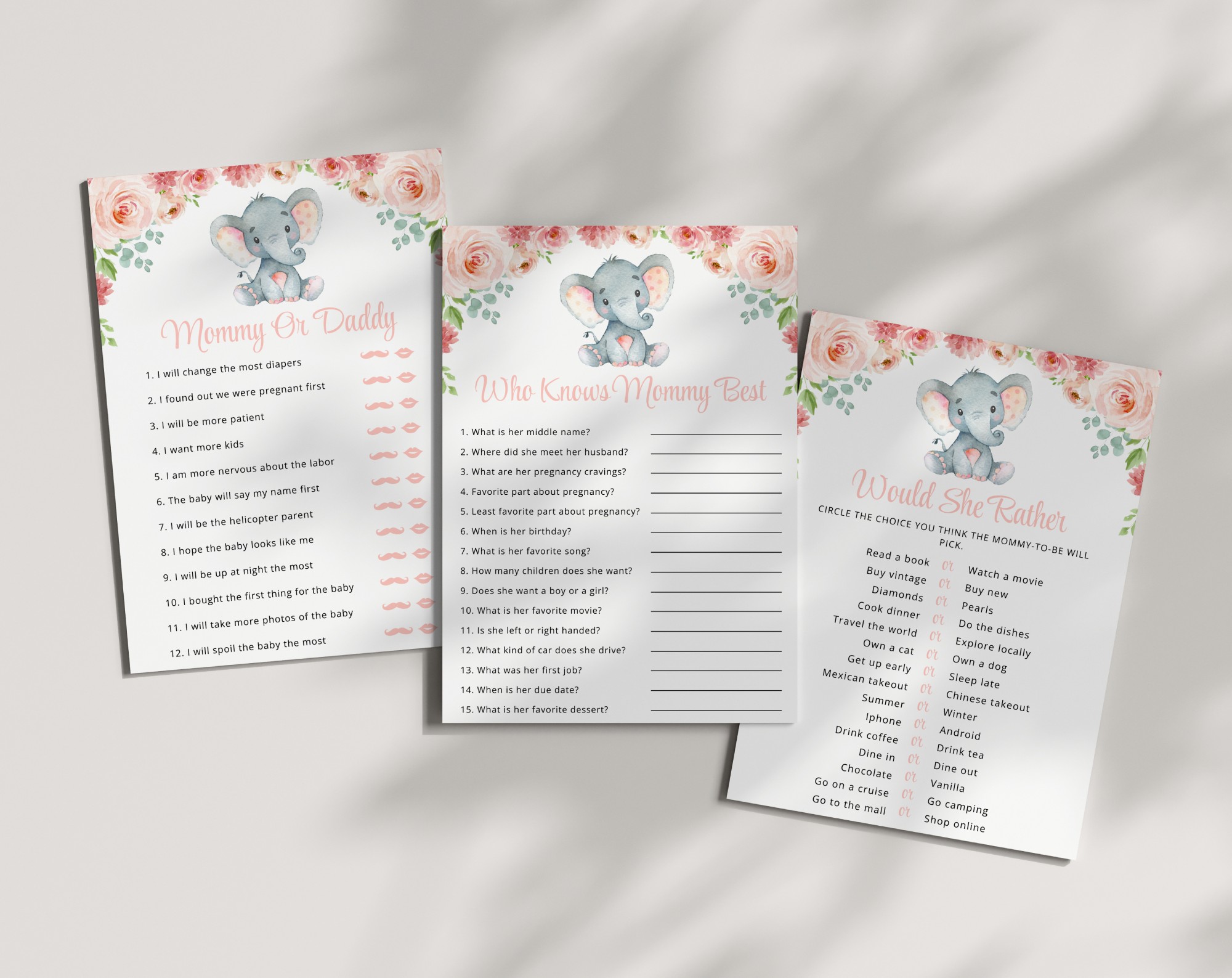 Little Elephant Baby Shower Mini Bundle - Shower Party Items