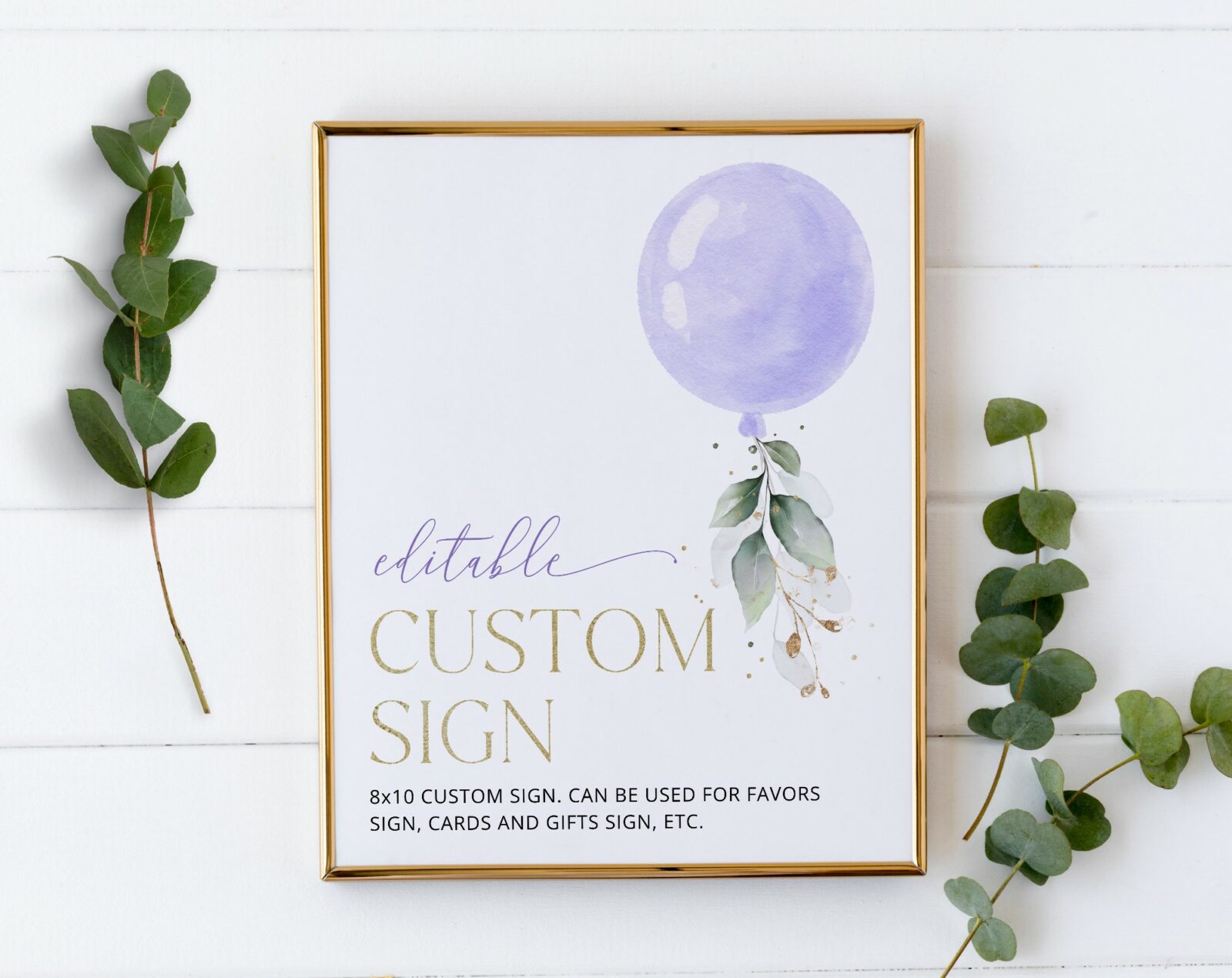 Purple Balloon Custom Sign - Birthday Sign - Girl Birthday