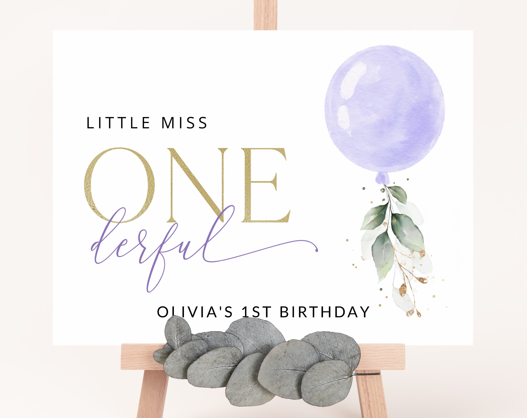 Purple Balloon Welcome Sign - Birthday Sign - Girl Birthday